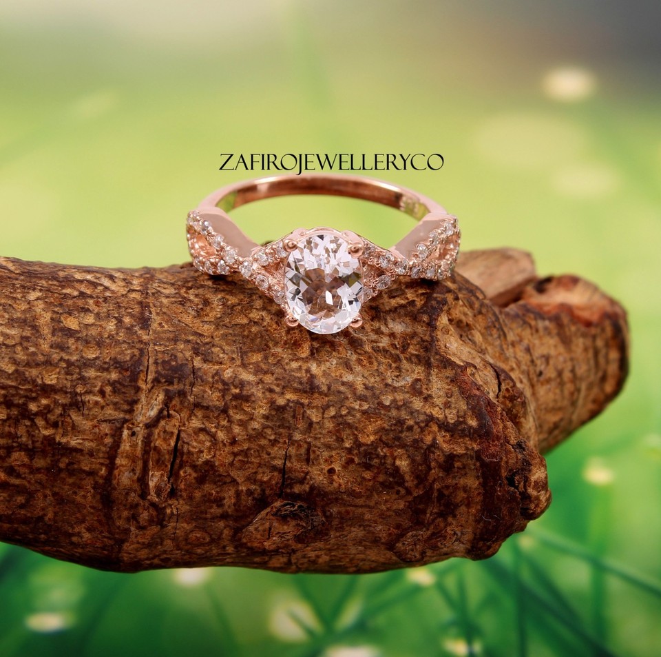 Natural Aquamarine Ring, March Birthstone, Zircon Ring, Cluster Ring ...