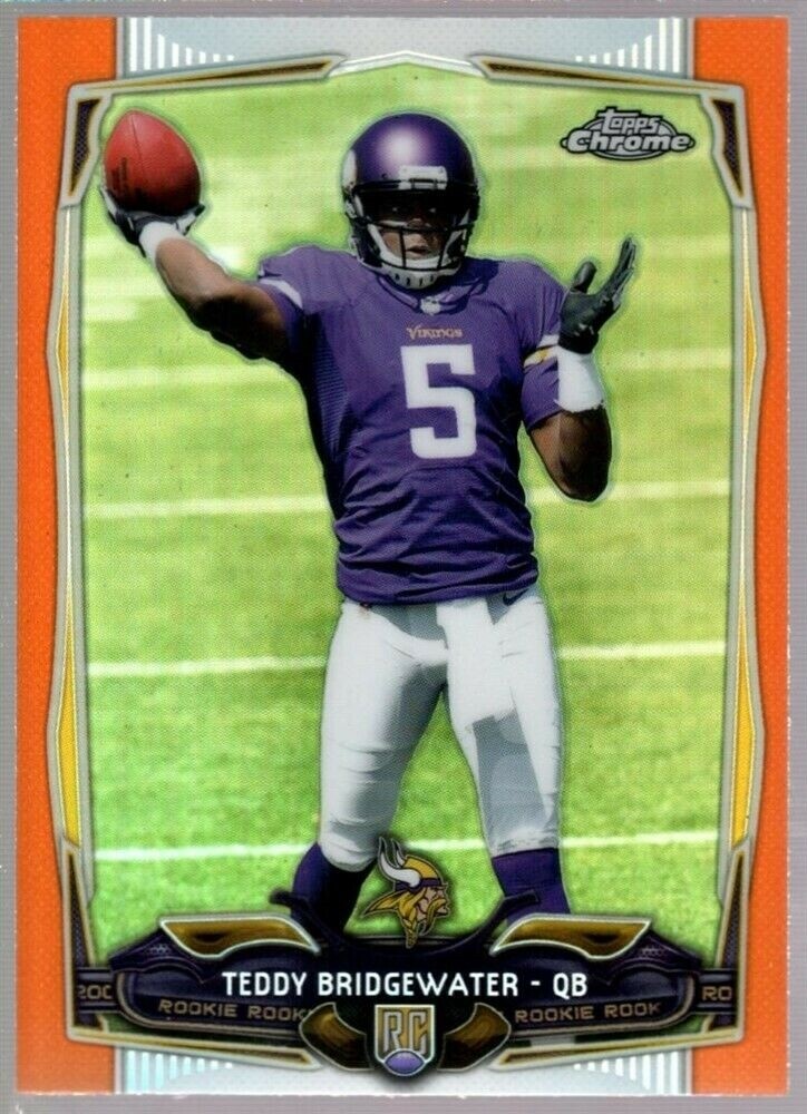 TEDDY BRIDGEWATER MINT BRONCOS ROOKIE ORANGE REFRACTOR #173 RC 2014 ...