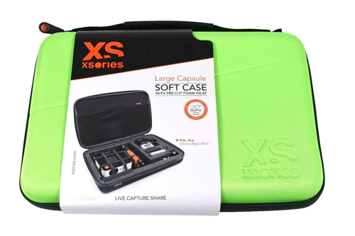 New Large Portable GoPro Soft Carrying Case with Foam Inlay Green | eBay