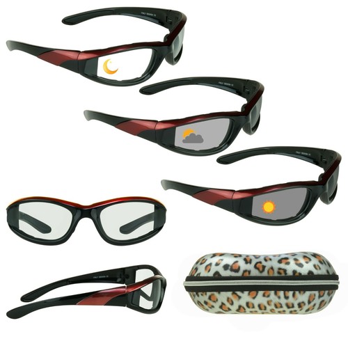 Womens Transitional Motorcycle Riding Sunglasses Photochromic Day Night ...