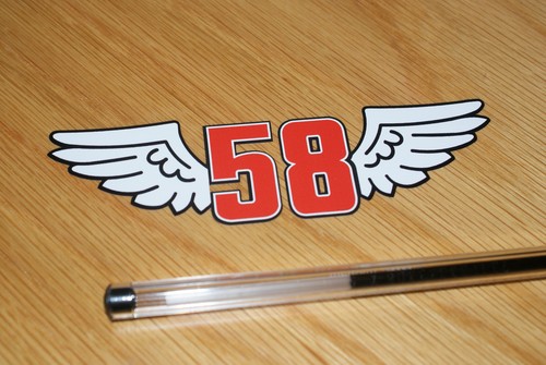 Marco Simoncelli Number 58 Wings Decal | eBay