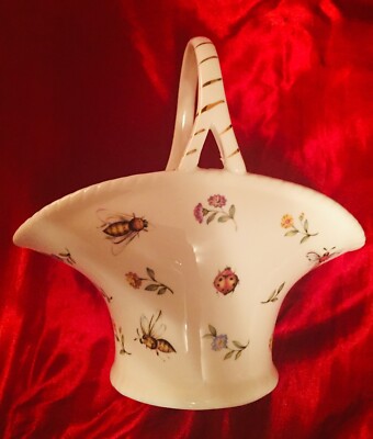 Grace’s Teaware Porcelain Multi-Color Bee Floral Handled Basket | eBay
