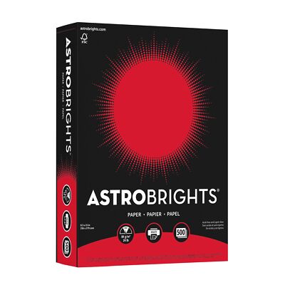 Astrobrights 24lb Re Entry Red Colored Paper 500 Sheets 8.5 x 11 Inch ...