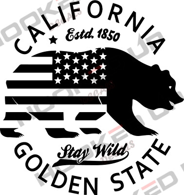 California Golden State Stay Wild Vinyl Transfer Decal | eBay
