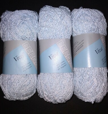6 - Bernat Viva Cotton Blend Worsted Weight Yarn Powder Blue 90 Yds ...