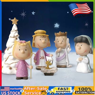 🔥Lenox Peanuts Nativity Christmas Pageant Set Snoopy Charlie Brown ...