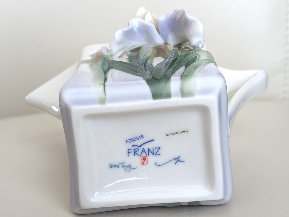 FRANZ Porcelain Collection Sculpted Purple Iris Cream Teapot FZ00818 ...