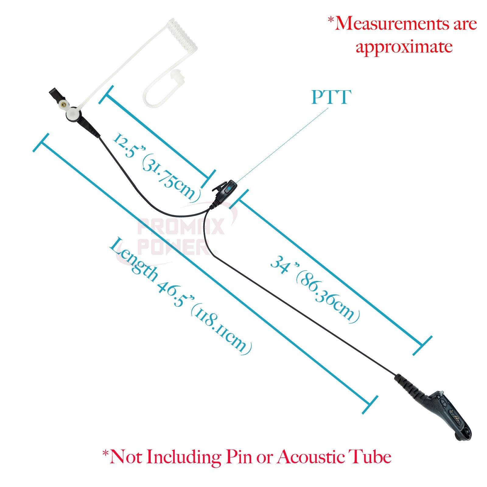 1.5-Wire Acoustic PTT Earpiece for Motorola NNTN8459, XPR7550e MTP850 ...
