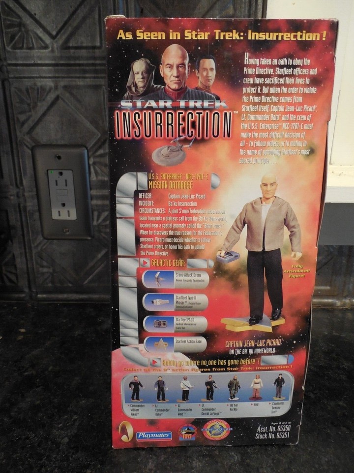 Vintage 1998 STAR TREK Insurrection Captain Jean-Luc PICARD Action ...