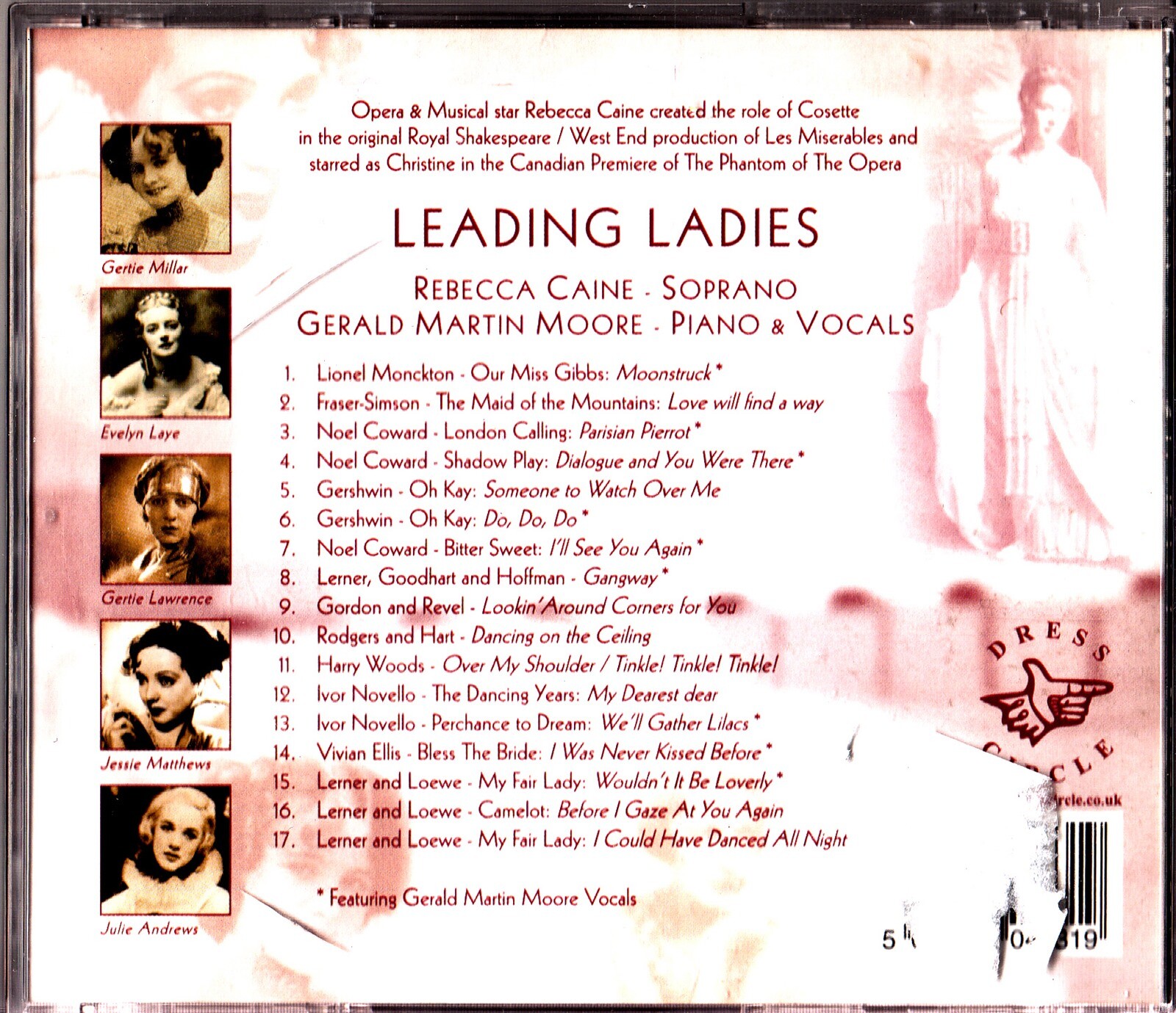 Rebecca Caine - Leading Ladies CD Gerald Martin Moore Piano 'Les ...