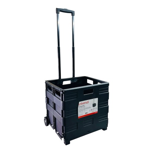 Universal Collapsible Mobile Storage Crate w/ Retractable Handle *Read ...