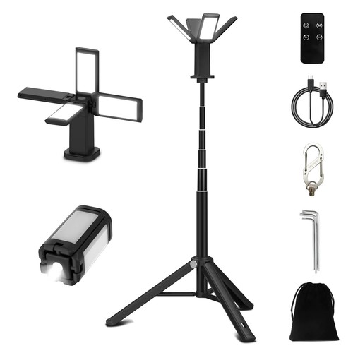 Camping Light with Telescopic Stand,Rechargeable LED Work Lights 4000LM ...