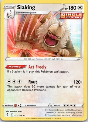 Slaking Holo Rare SWSH07: Evolving Skies 131/203 NM | eBay