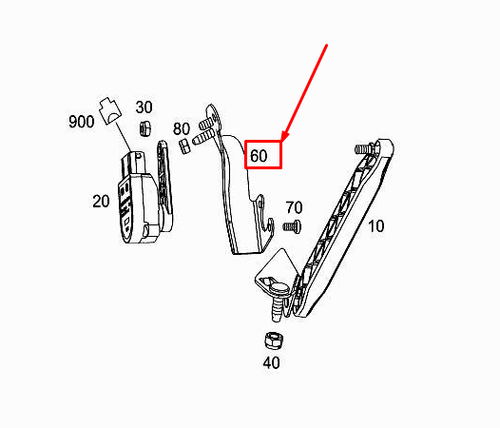 MERCEDES-BENZ S W222 Rear Left Level Sensor Bracket A2223200243 NEW ...