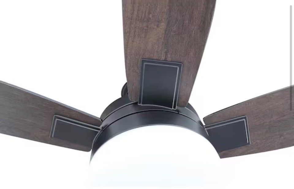 BLUE MOUNTAIN FANS Ghost 52 in. Matte Black LED Ceiling Fan with Light ...