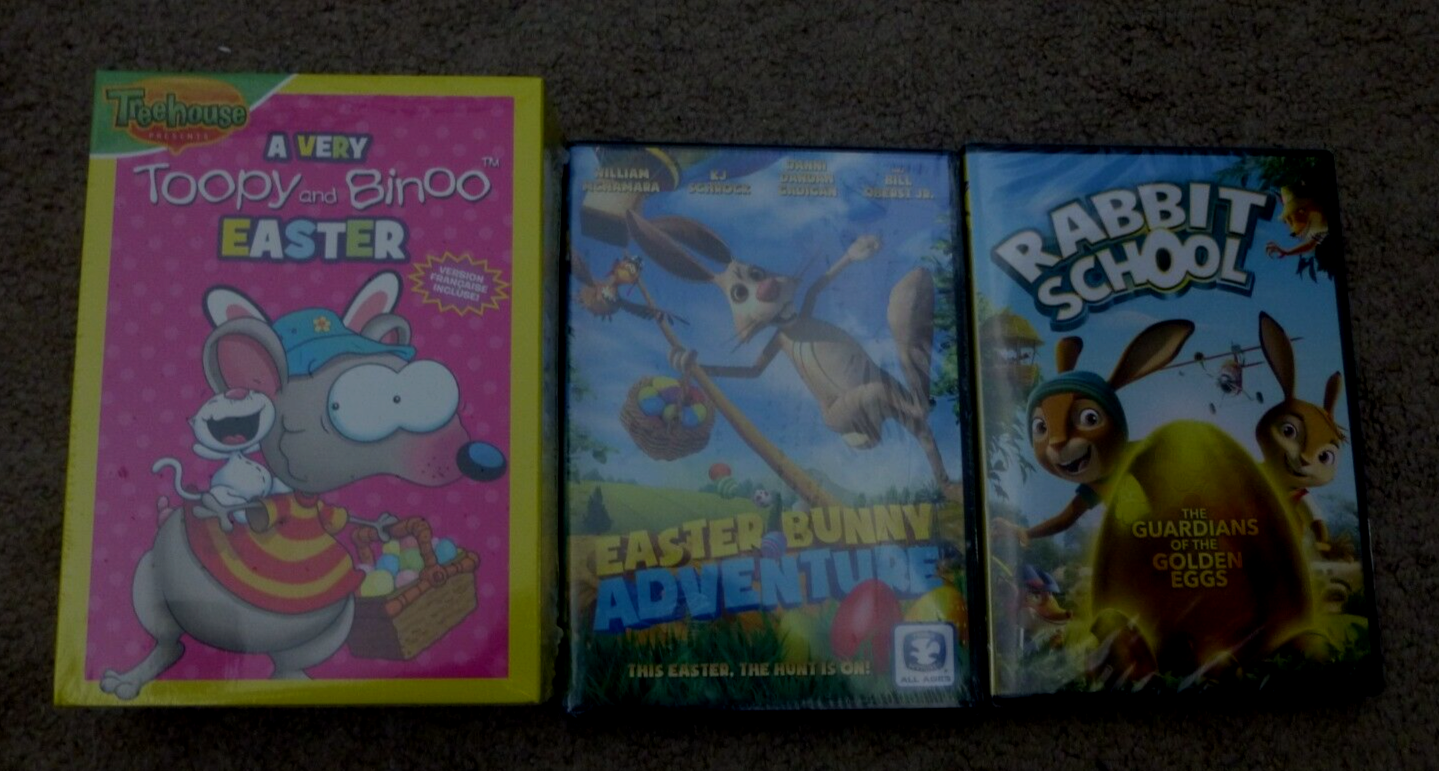 LOT OF 5 EASTER DVD's CHILDREN's DVD LOT NEW EASTER BUNNY TOOPY AND ...