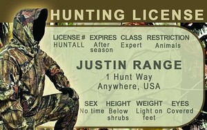 Fun novelty HUNTING LICENSE plastic ID card Drivers License second ...