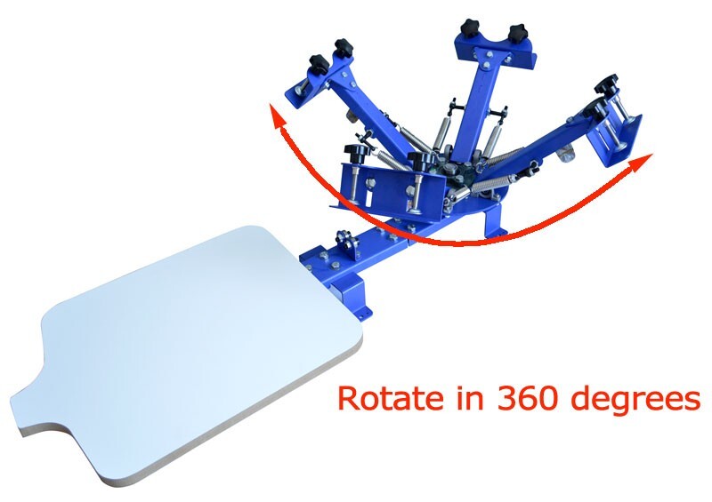 Enhanced 4 Color Silk Screen Printing Machine 1 Station Press Printer ...