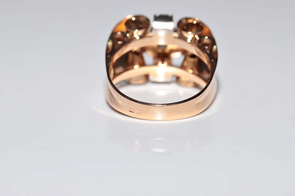Antique Handcrafted Circa 1900s 18k Gold Natural Old Cut Diamond Tank ...