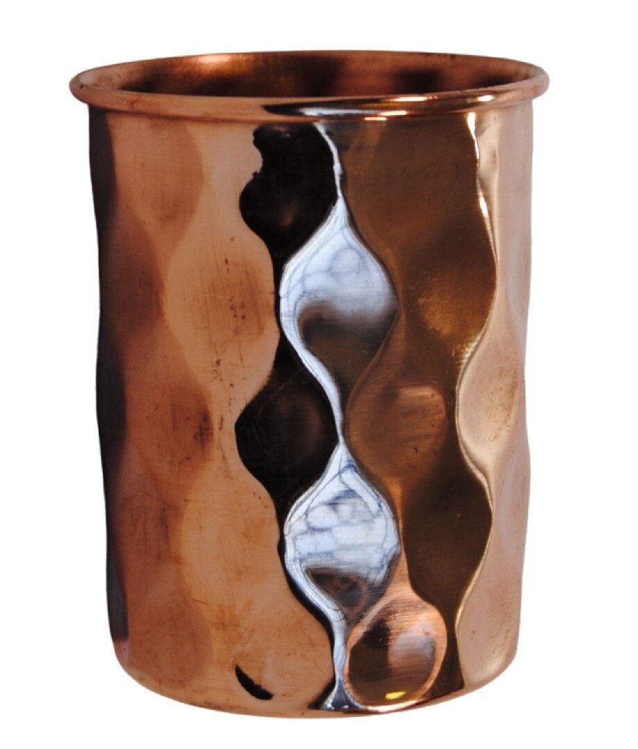 4 x Pure Hammered Copper Ayurvedic Water Beer Beaker Glass Cup Mug Yoga ...
