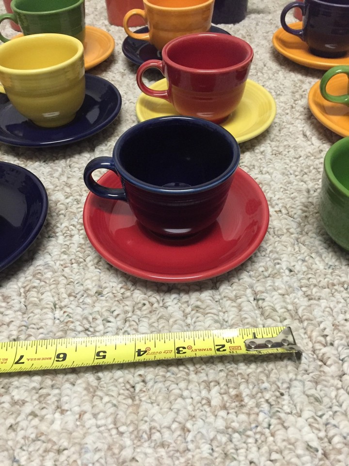 Fiesta FIESTAWARE Cups and Saucers Mixed Colors Nice Lot!! | eBay