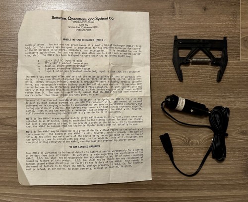 HP-41 CALCULATOR ACCESSORIES MOBILE NI-CAD RECHARGER (MNR-2) And DESK ...