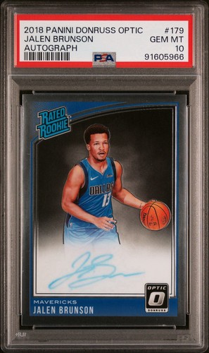 2018-19 Panini Donruss Optic Jalen Brunson Rated Rookie Autograph #179 ...
