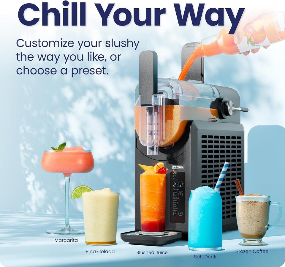 Iceman by Chefman Slush-Ease 68oz Slushie Machine, 48oz Liquid Capacity ...