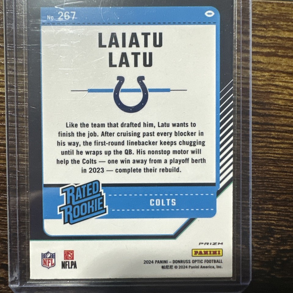 2024 Donruss Optic Rated Rookie #267 Laiatu Latu Stars RC COLTS | eBay