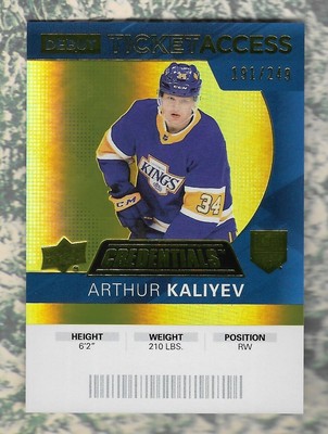 ARTHUR KALIYEV 2020-21 UPPER DECK CREDENTIALS SP TRUE ROOKIE RC #'D ...