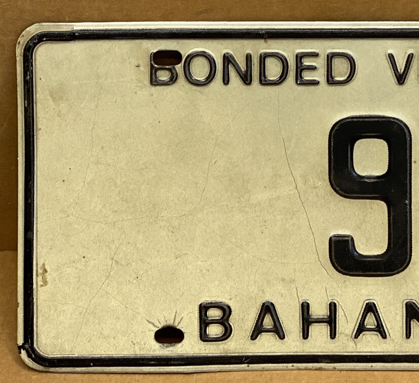 RARE LOW# 9 BAHAMAS BONDED VEHICLE OLDER TYPE LICENSE PLATE | eBay