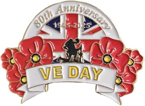 VE Day 80th anniversary Pin Badge Brooch Victory In Europe 2025 ...
