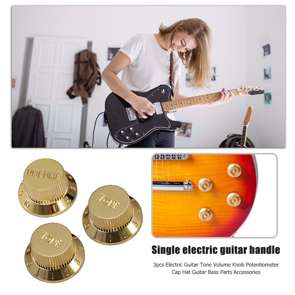 3pcs Volume Tone Control Knobs Potentiometer Caps for Guitar Parts ...