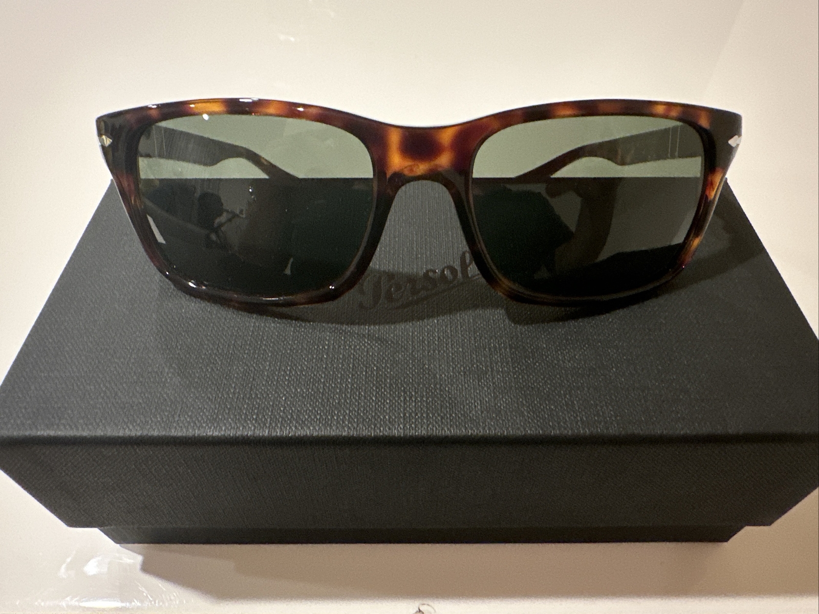 Brand New Persol PO3048S Rectangular Sunglasses, Havana/Crystal Green ...