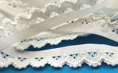 5/8" White Elastic Rick Rack Lingerie Wave Head Band Soft 10 yards | eBay