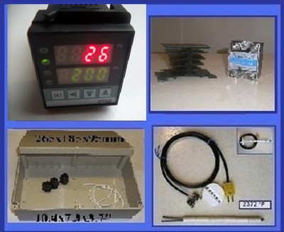 PID Temperature Controller Kiln Probe SSR Relay 40A HS ABS Box Pottery ...