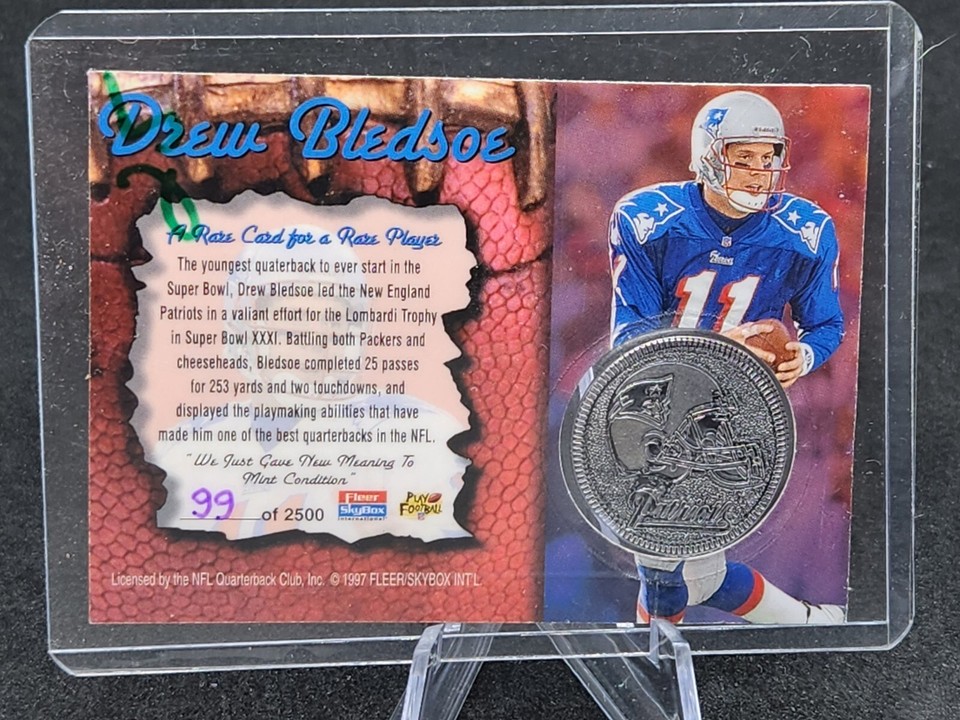 DREW BLEDSOE 1997 FLEER/SKYBOX SUPER BOWL XXXI COMMEMORATIVE PATRIOTS ...