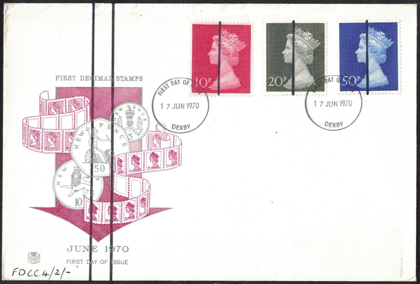 GB, POST OFFICE TRAINING SCHOOL, 17th JUNE 1970, HIGH VALUES, FIRST DAY ...