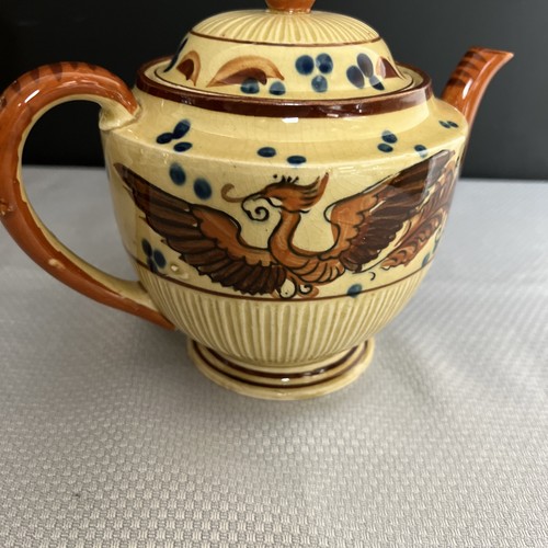 Phoenix Rising Japanese Tea Pot RARE Hand Painted Brown Tan | eBay