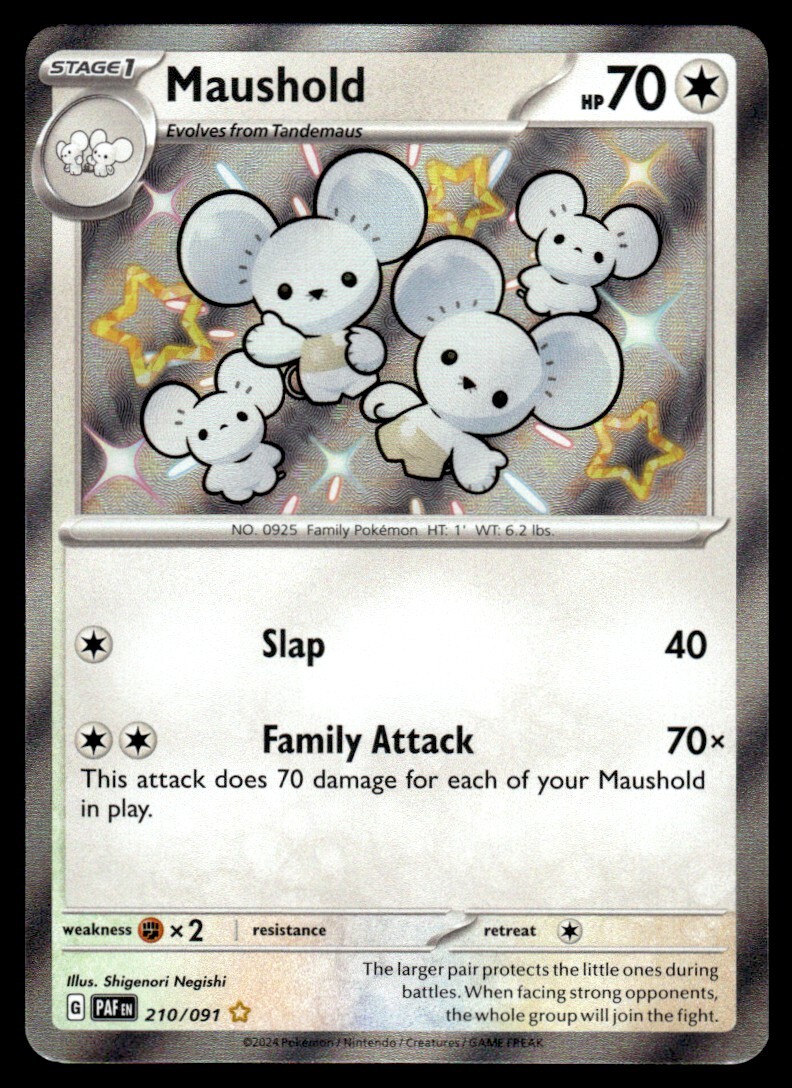 Maushold Baby Shiny Rare #210/091 2024 Pokemon Paldean Fates PAF C13 | eBay