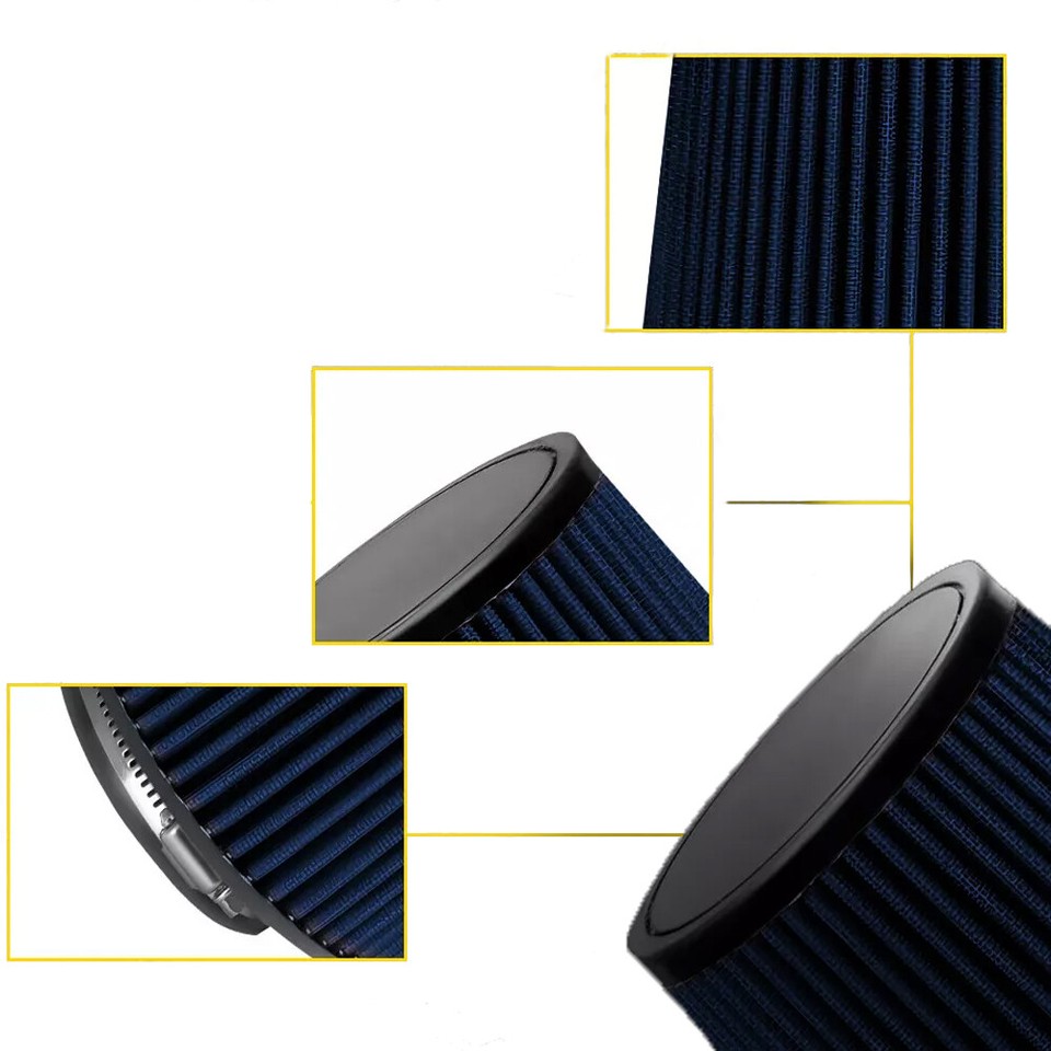 4'' 102mm Long High Flow Inlet Cone Dry Filter Cold Air Intake ...
