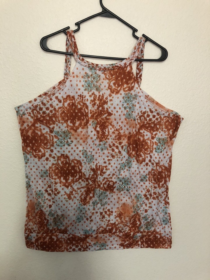 Maurices Floral Print Banded Bottom Tank Cover Up Top Plus Size 3 | eBay
