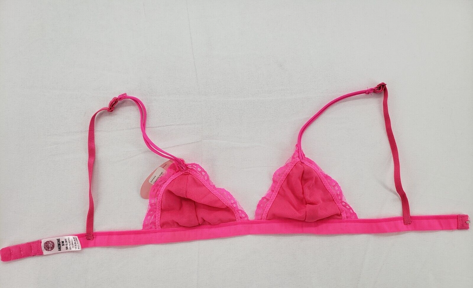 Anemone Misses Size S/M Neon Pink Stretchy Band Floral Lace Bralette ...