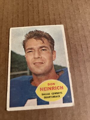 1960 Topps Don Heinrich #32 Dallas Cowboys Vintage Football Card (fair ...