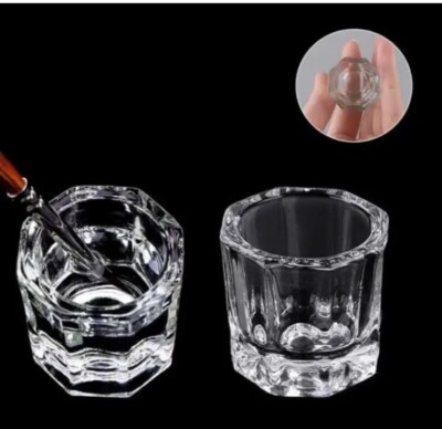 Monomer Glass Dappen Dish Pot for Acrylic Nail Art Mixing Eyebrow Tint ...