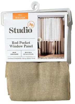 Studio 3B Rod Pocket Window Panel 50x84in Oeko-tex Linen Light Brown | eBay