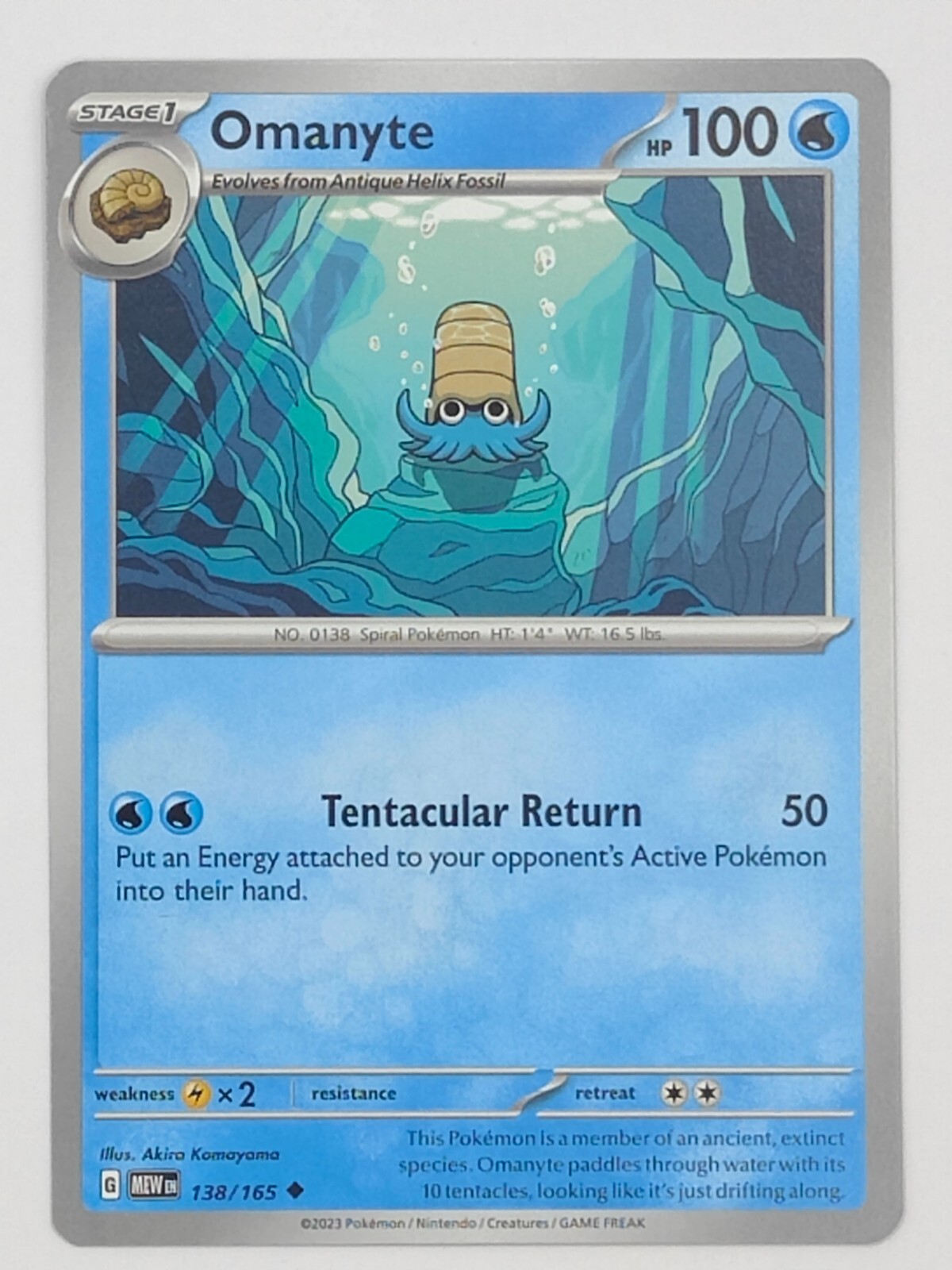 Pokémon TCG Omanyte Scarlet & Violet-151 138/165 Regular Uncommon | eBay