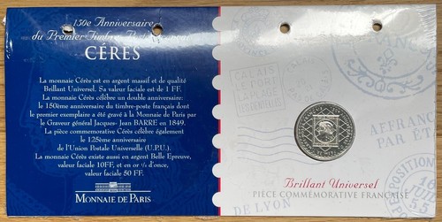 1 Franc 1999 BU FDC argent timbre poste Cérès | eBay