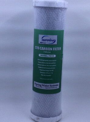 iSpring FC15 CTO Carbon Block Filter Cartridge 5 Micron 10”x 2.5” White ...