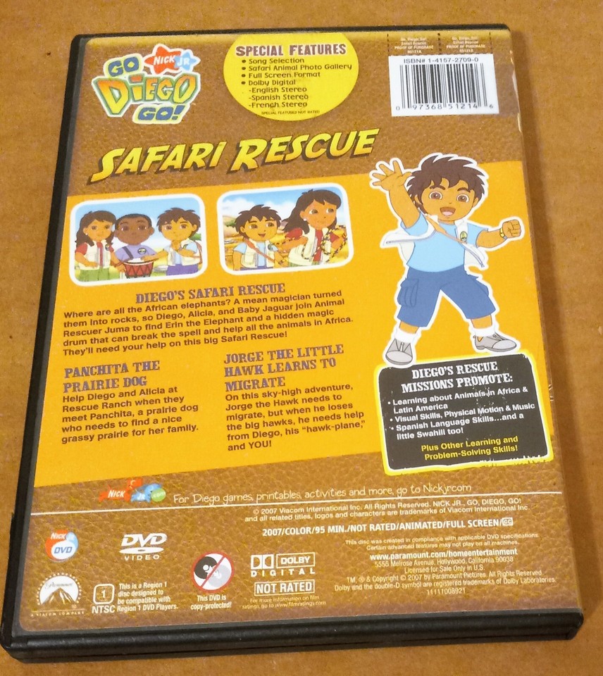 Go, Diego, Go - Safari Rescue (DVD, 2007,Paramount/ Nick). 97368512146 ...